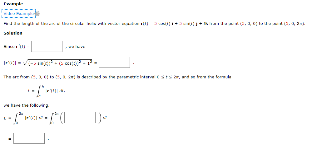 Solved Find the length of the arc of the circular helix with | Chegg.com