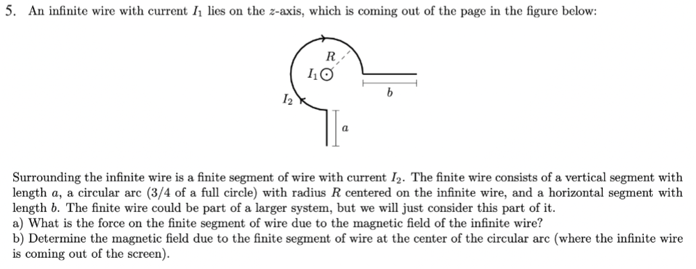 Solved Surrounding the infinite wire is a finite segment of | Chegg.com