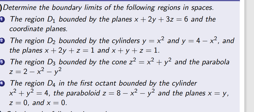 Solved Determine the boundary limits of the following | Chegg.com