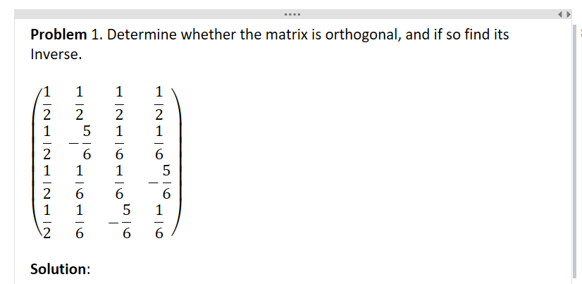 Solved Problem 1. Determine whether the matrix is | Chegg.com