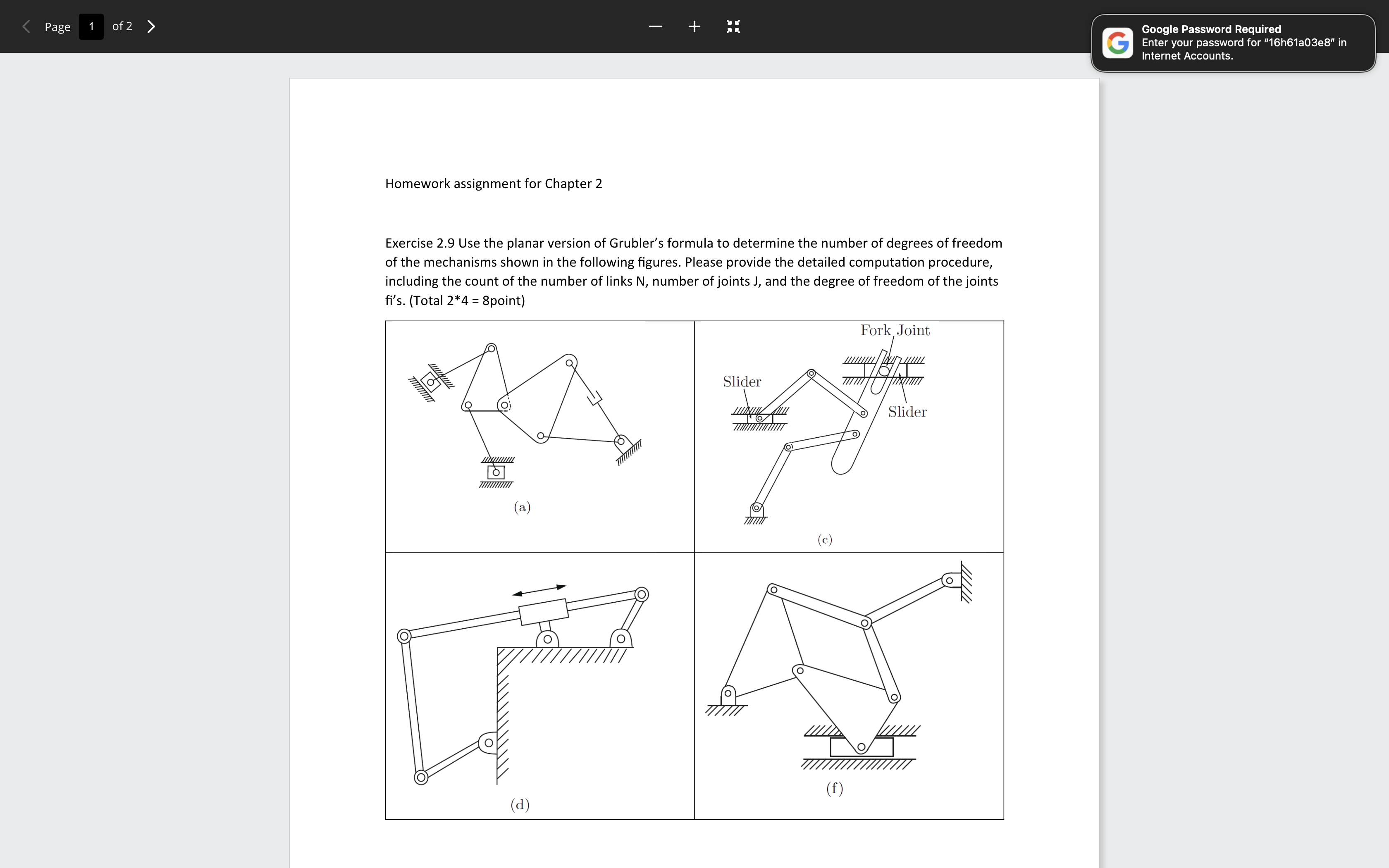 Solved Exercise 2.9 Use the planar version of Grubler's | Chegg.com