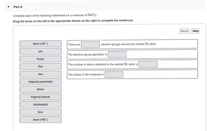 Solved Part A Complete each of the following statements | Chegg.com
