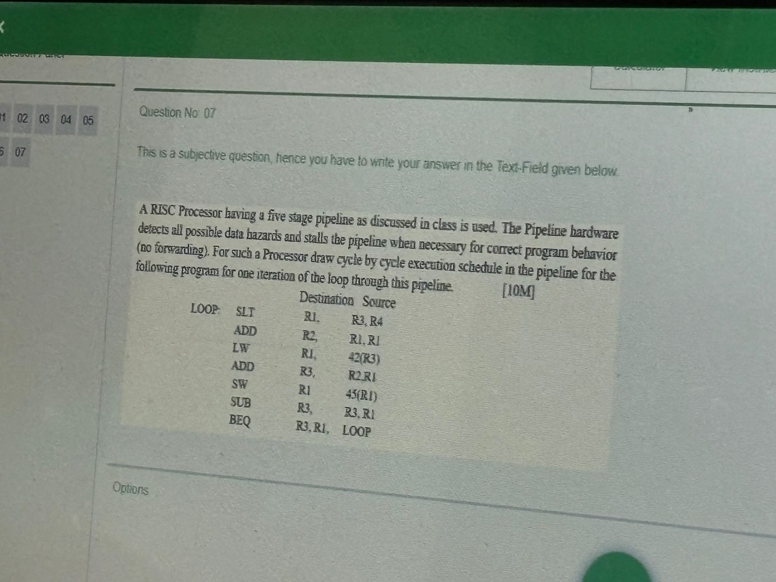 Solved Question No 07A RISC Processor having a five stage | Chegg.com