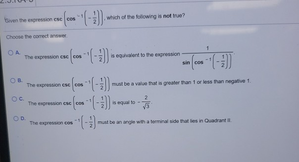 Solved Which of the following expressions is equivalent to | Chegg.com