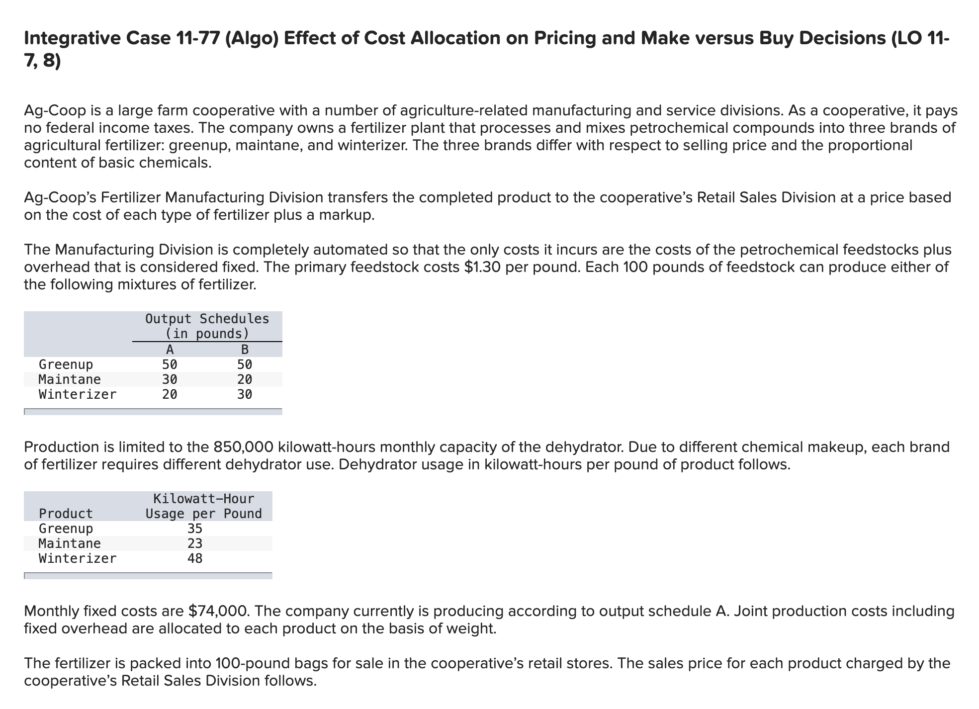 Solved Integrative Case 11-77 (Algo) Effect of Cost | Chegg.com