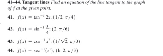 Solved 41-44. Tangent lines Find an equation of the line | Chegg.com