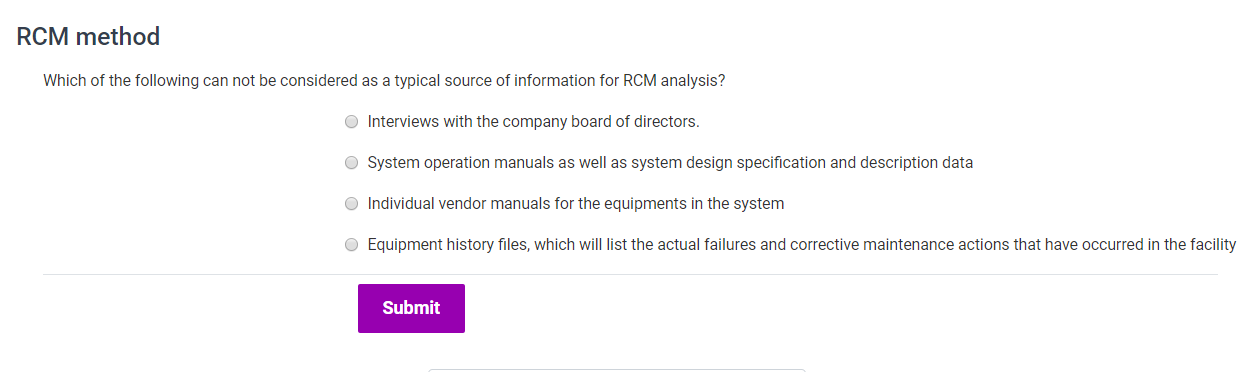 Solved RCM method Which of the following can not be | Chegg.com