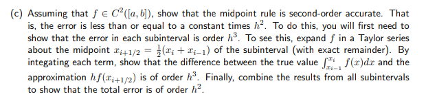 Solved [An alternative composite Integration rule, 1+1+2pts] | Chegg.com