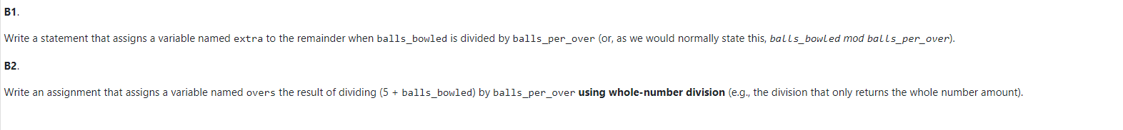 Solved B1. Write a statement that assigns a variable named | Chegg.com