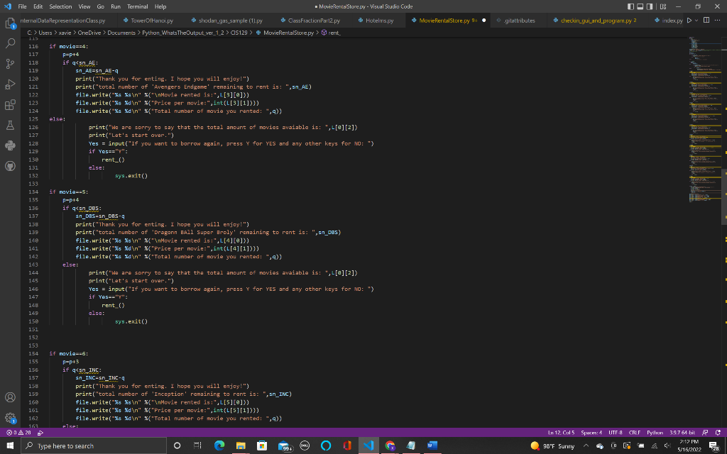 I've been programming a Movie Rental Store program | Chegg.com