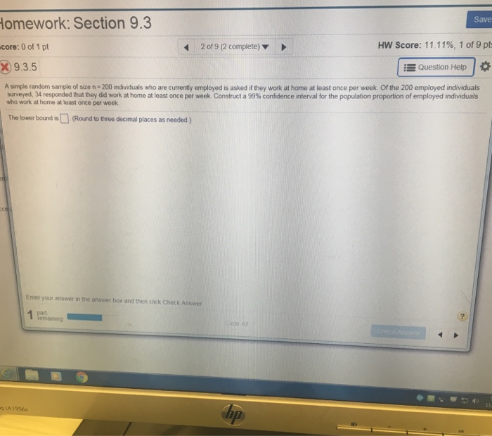 Solved Omework Section 9 3 Save Core 0 Of 1 Pt 2 Of9 2