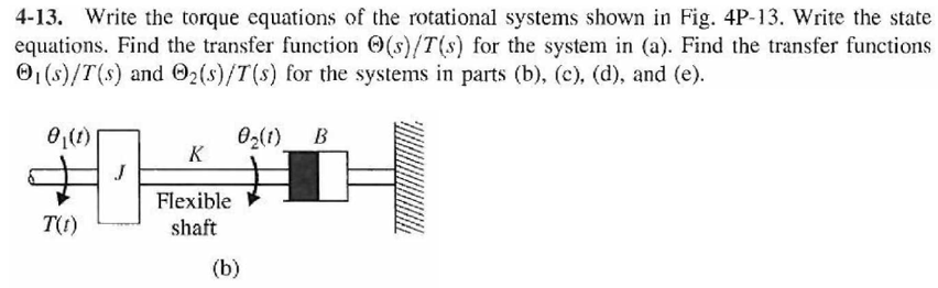 Solved 4-13. ﻿Write the torque equations of the rotational | Chegg.com