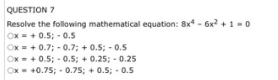 Solved QUESTION 7 Resolve the following mathematical | Chegg.com