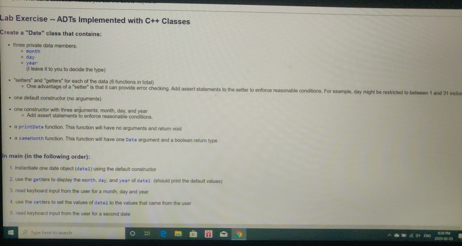 Solved Lab Exercise Adts Implemented With C Classes 