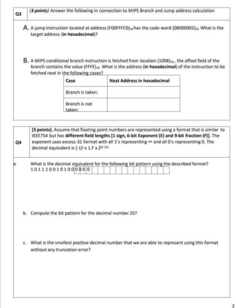 03 (3 points) Answer the following in connection to | Chegg.com