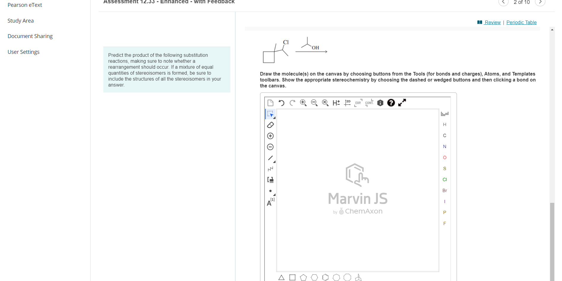 Solved Document SharingUser SettingsPredict the product of | Chegg.com