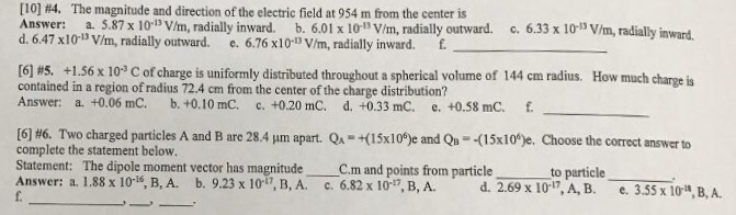 Solved The magnitude and direction of the electric field at | Chegg.com