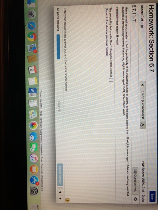 Solved Homework Section 6 7 Score 0 Of 1 Pt 6 7 11 T Hw