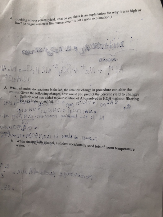 Solved reaction for the synthesis of alum, let's change our | Chegg.com