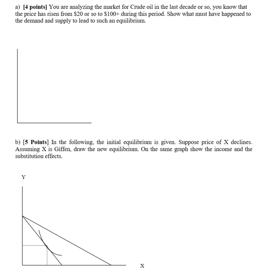 a) [4 ﻿points] ﻿You are analyzing the market for | Chegg.com