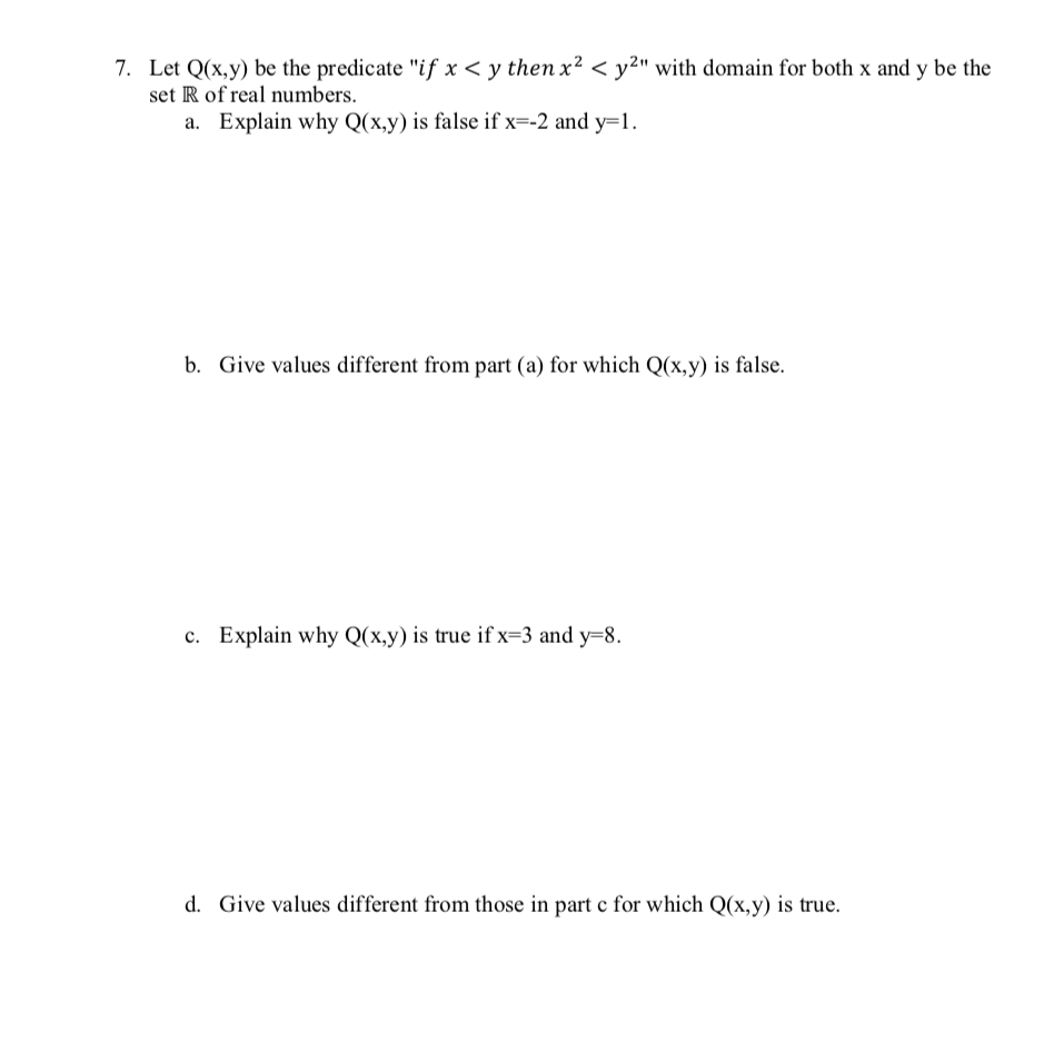 Solved Let Q(x,y) be the predicate Solved Let Q(x,y) be the predicate