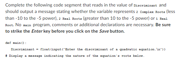 Solved Complete the following code segment that reads in the | Chegg.com