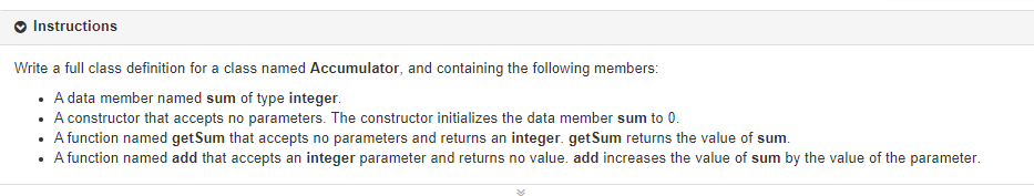 Solved Instructions Write a full class definition for a | Chegg.com