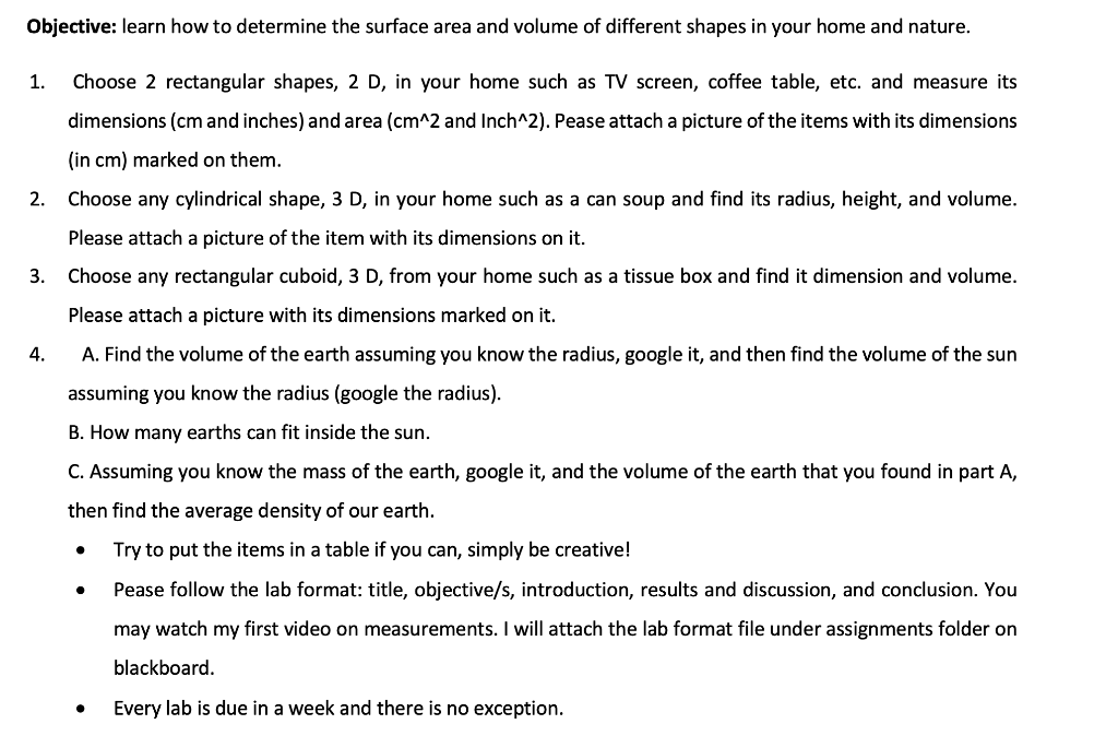 Objective: learn how to determine the surface area | Chegg.com
