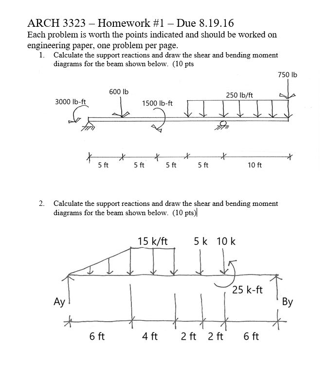 Solved ARCH 3323 - Homework #1 - Due 8.19.16 Each problem is | Chegg.com