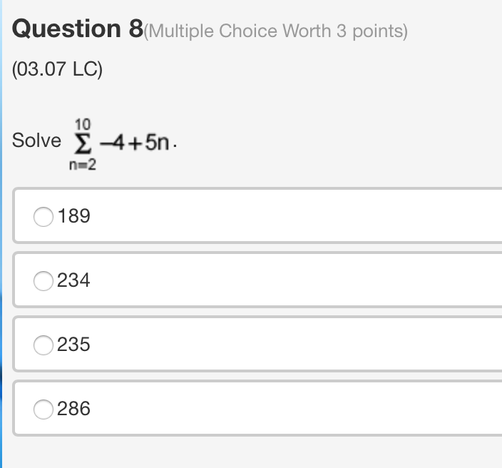 Solved Question 8(Multiple Choice Worth 3 points) (03.07 LC) | Chegg.com
