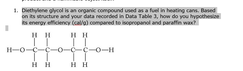 Solved Data Table 3: Calories Released per Gram of Fuel Fuel | Chegg.com