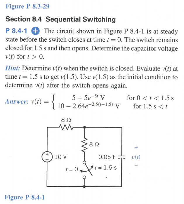 Solved Figure P 8.3-29 Section 8.4 Sequential Switching P | Chegg.com