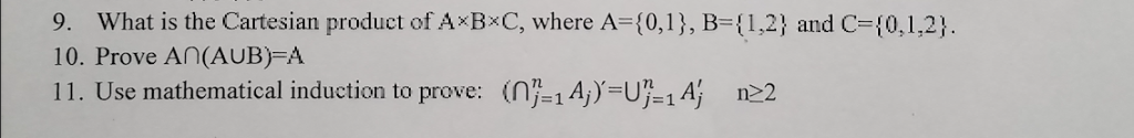 Solved 9. What is the Cartesian product of AxBxC, where | Chegg.com