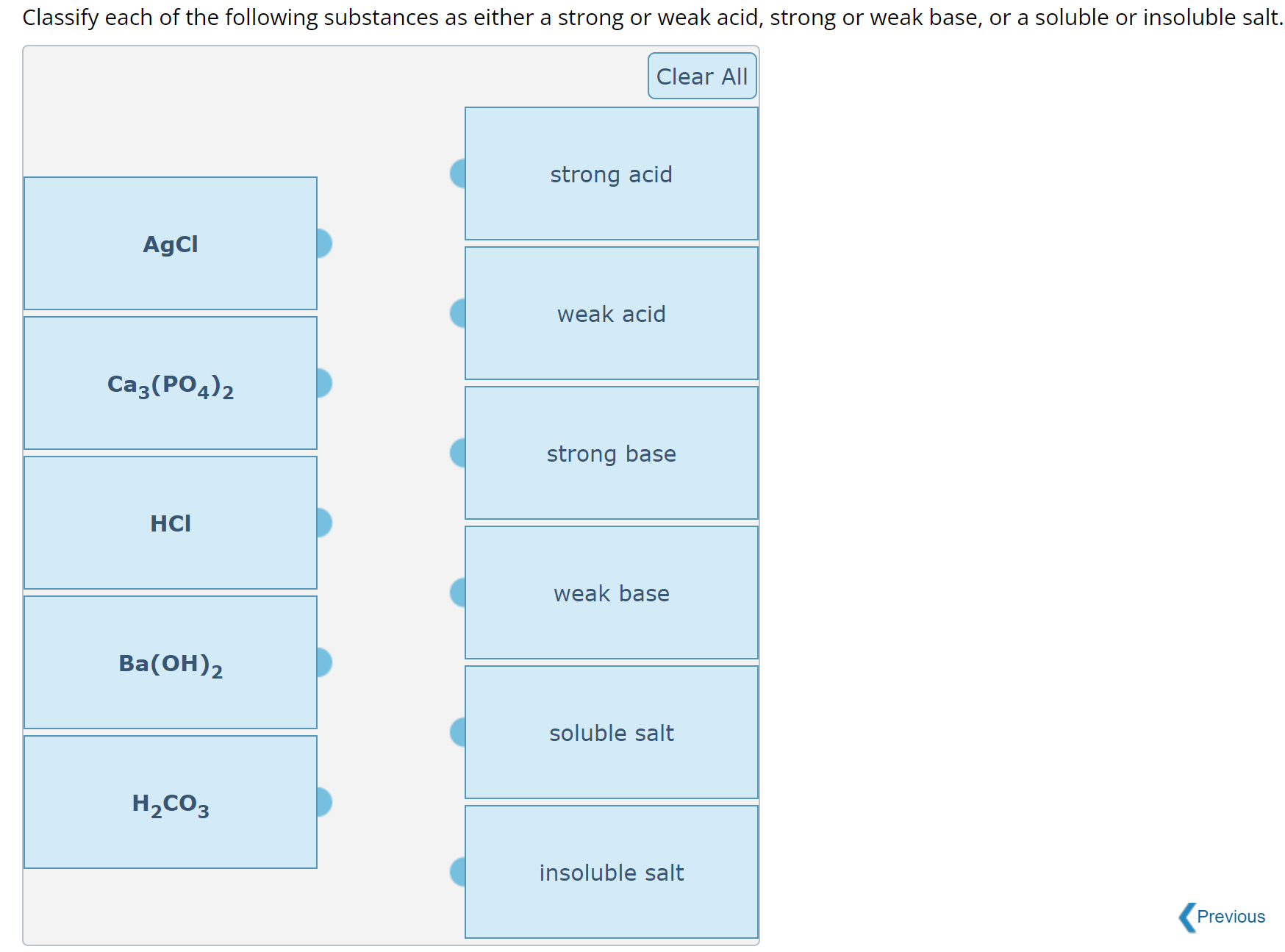 Solved Classify each of the following substances as either a | Chegg.com