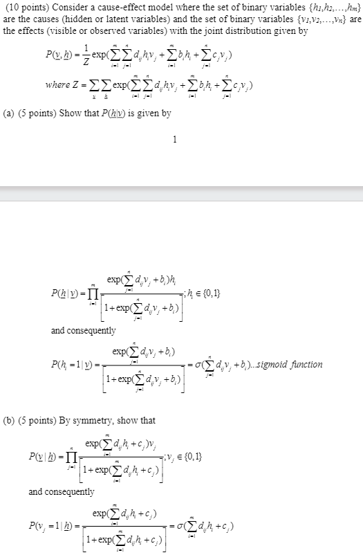 Solved (10 points) Consider a cause-effect model where the | Chegg.com