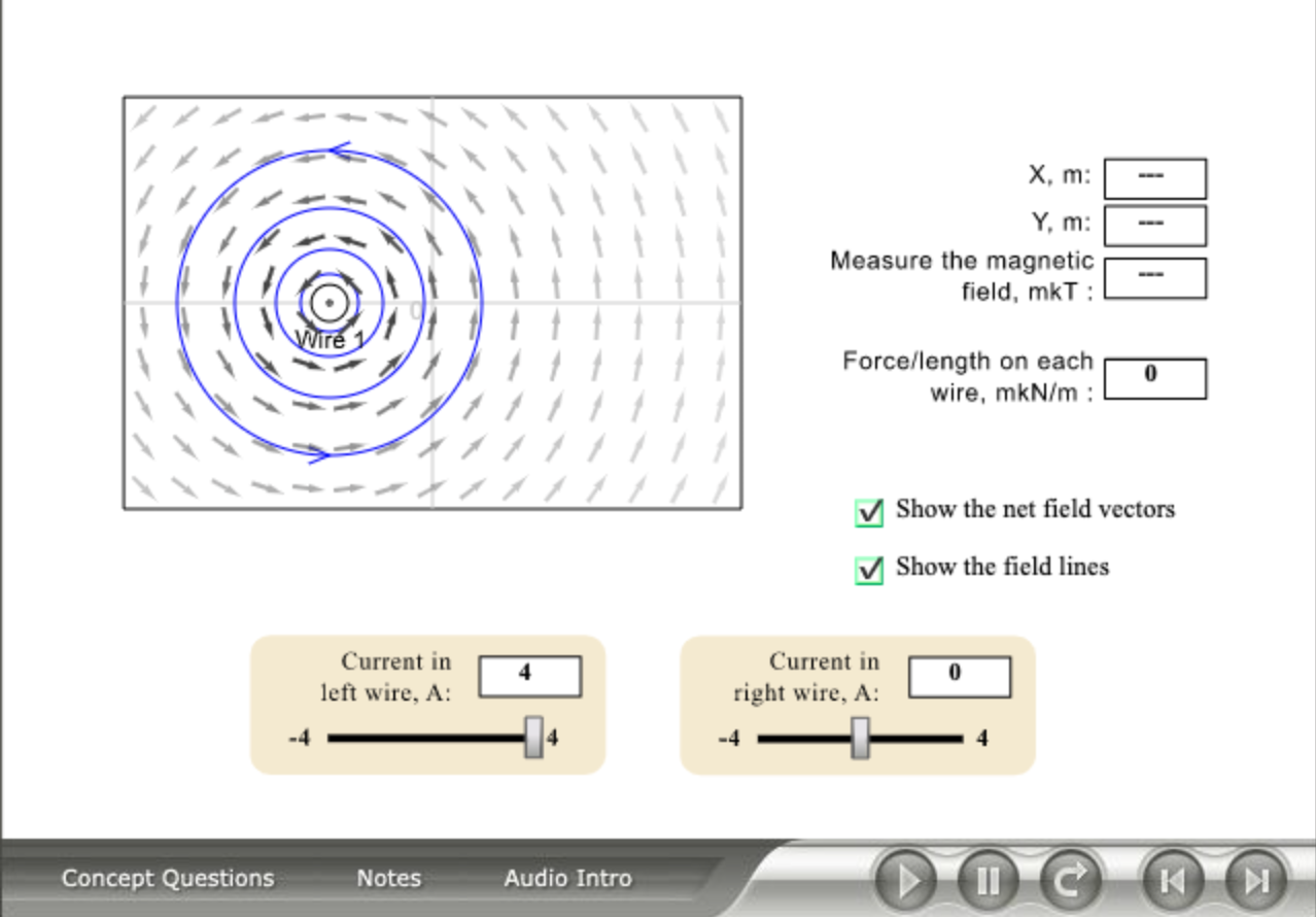 Force/length on each wire, mkN/m: Show the field | Chegg.com