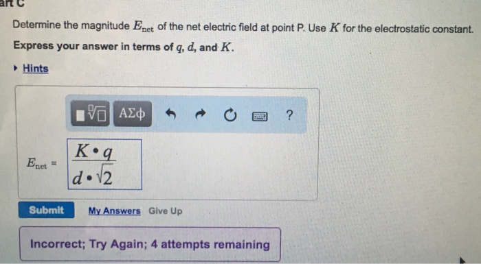 Determine the magnitude E_net of the net electric | Chegg.com