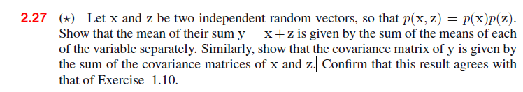 Solved 2.27 (+) Let x and z be two independent random | Chegg.com