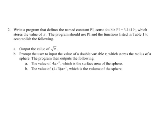2. Write a program that defines the named constant | Chegg.com