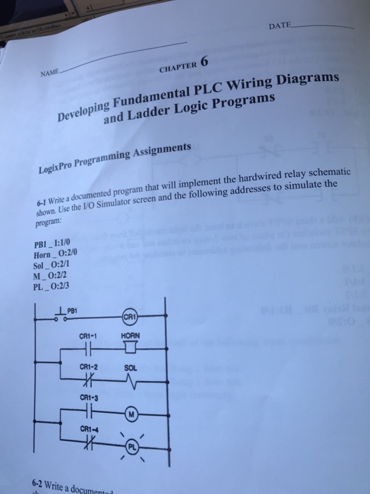 Solved DATE NAME CHAPTER O Developing Fundamental PLC Wiring | Chegg.com