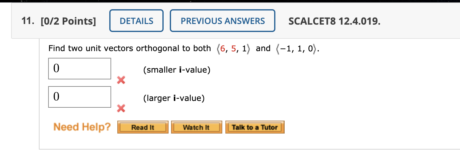 Solved 11. [0/2 Points] DETAILS PREVIOUS ANSWERS SCALCET8 | Chegg.com