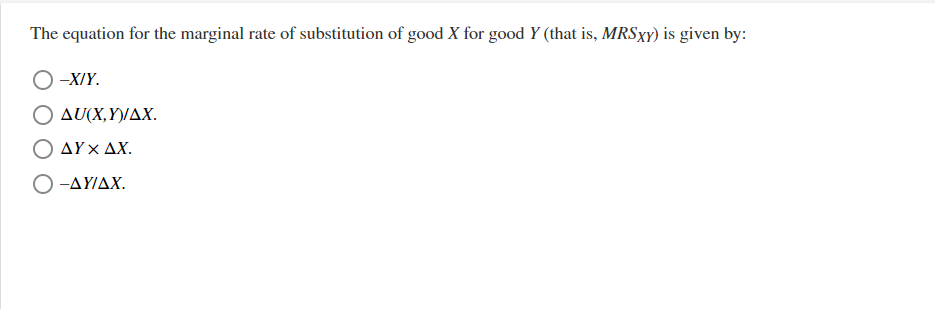 Solved The equation for the marginal rate of substitution of | Chegg.com