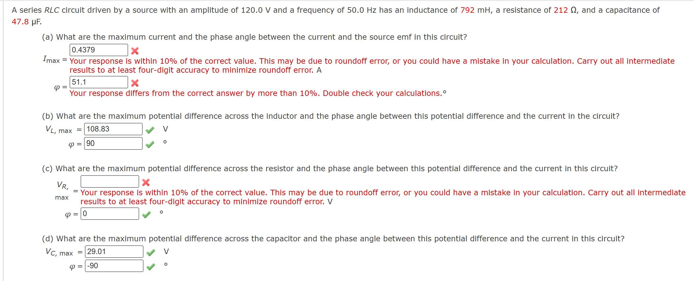 Solved series RLC circuit driven by a source with an | Chegg.com