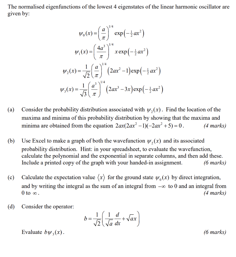 Solved The normalised eigenfunctions of the lowest 4 | Chegg.com