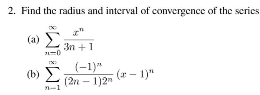 [Solved]: Help with both a) & b) 2. Find the radius a