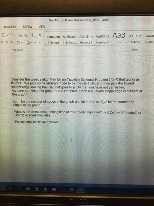 Solved Consider the greedy algorithm for the Traveling | Chegg.com