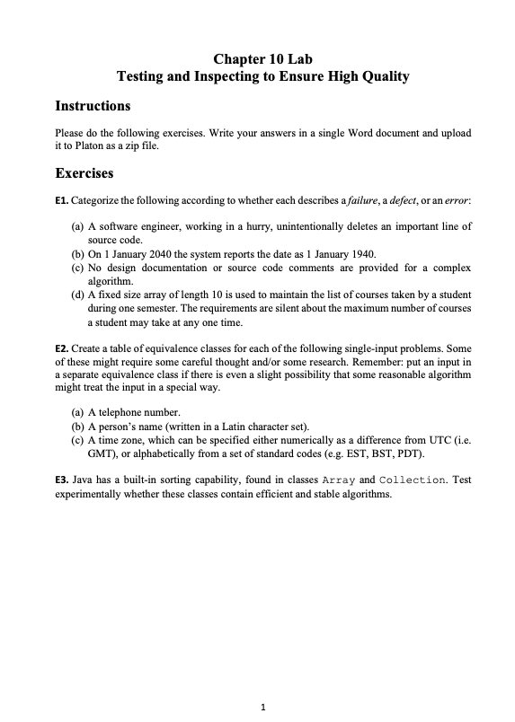 Solved Chapter 10 Lab Testing and Inspecting to Ensure High | Chegg.com