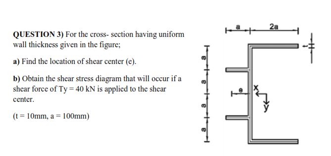 Solved QUESTION 3) For the cross- section having uniform | Chegg.com