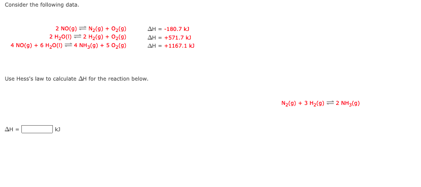 Solved Consider the following data. 2 NO(g) = N2(9) + O2(9) | Chegg.com