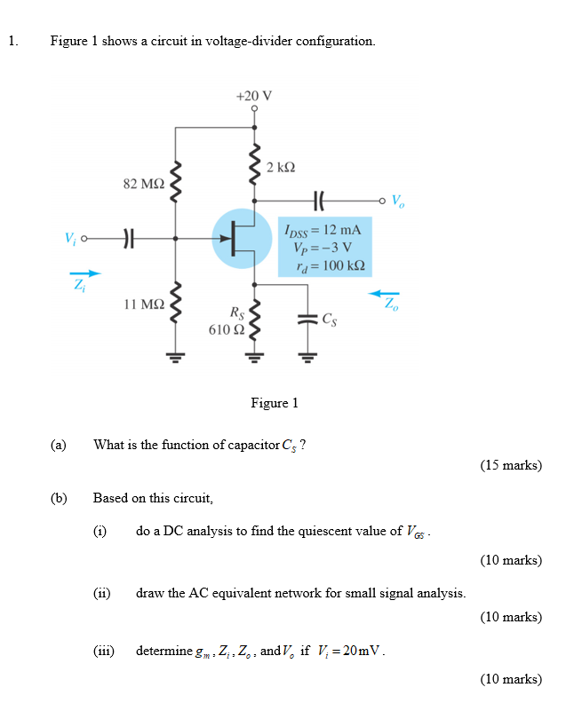 Solved 1. Figure 1 shows a circuit in voltage-divider | Chegg.com